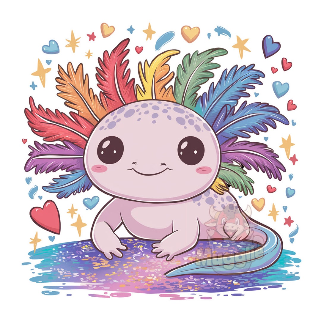Axolotl Design SVG Funny Designs Axolotl SVG Rainbow Svg Png Rainbow ...