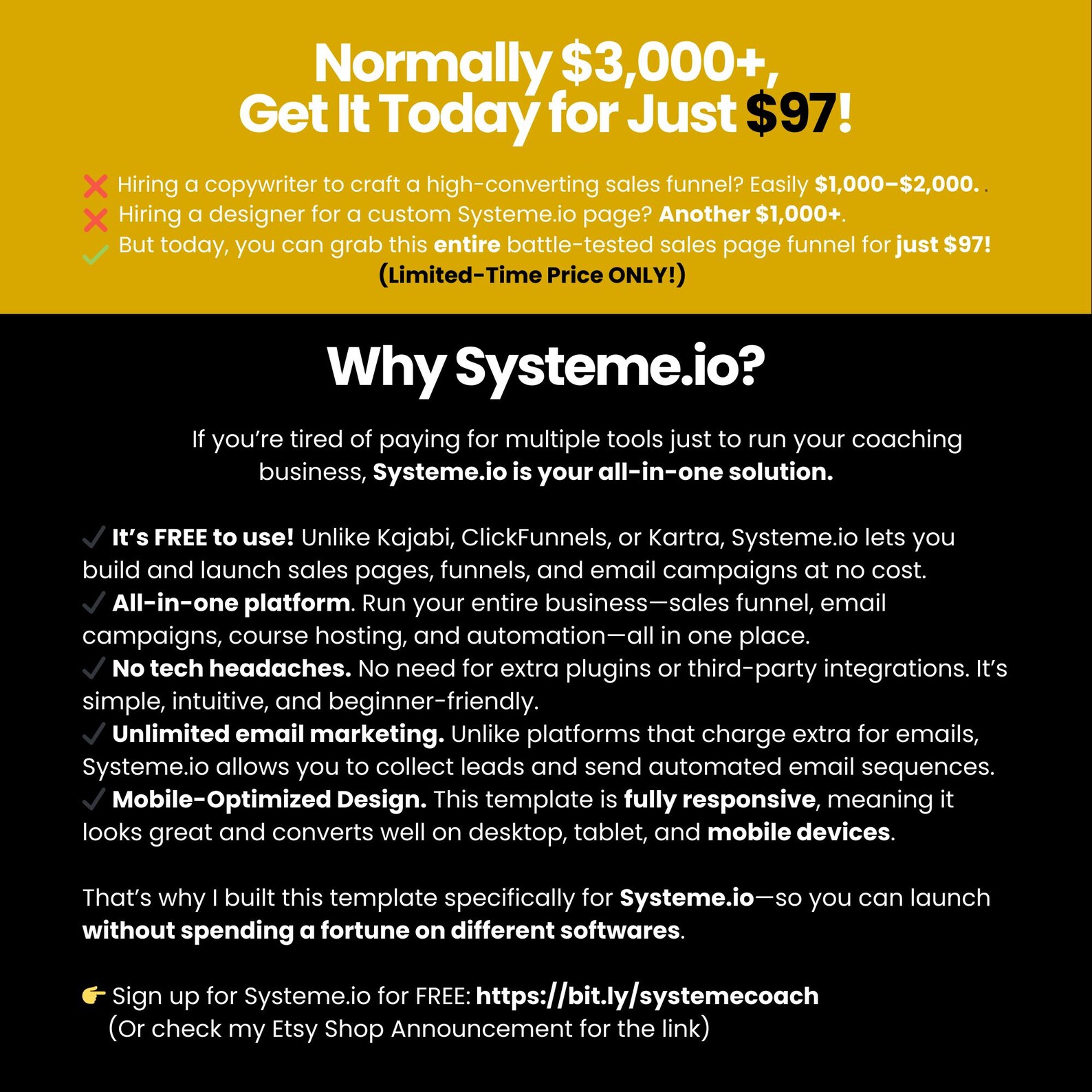 Systeme.io Funnel | Sales Funnel Templates | Fitness Sales Funnel ...