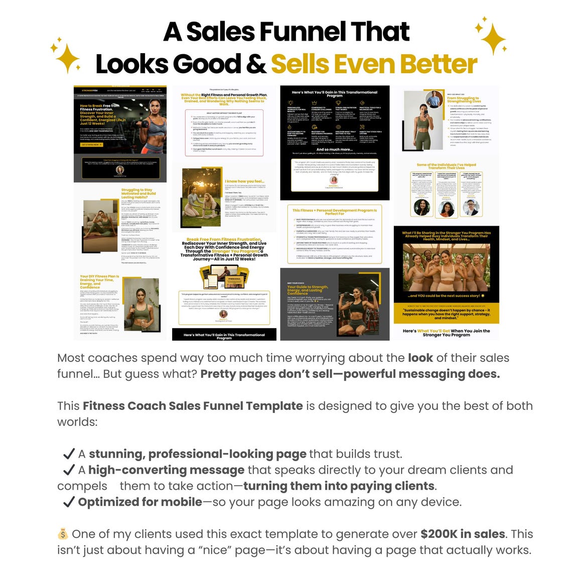 Fitness Coaching Sales Funnel Template: Systeme.io Website Design ...