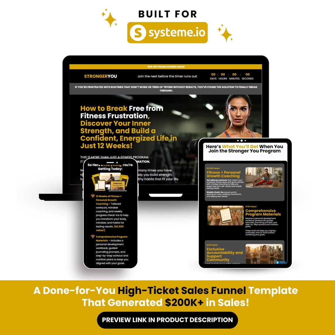 Fitness Coaching Sales Funnel Template: Systeme.io Website Design ...