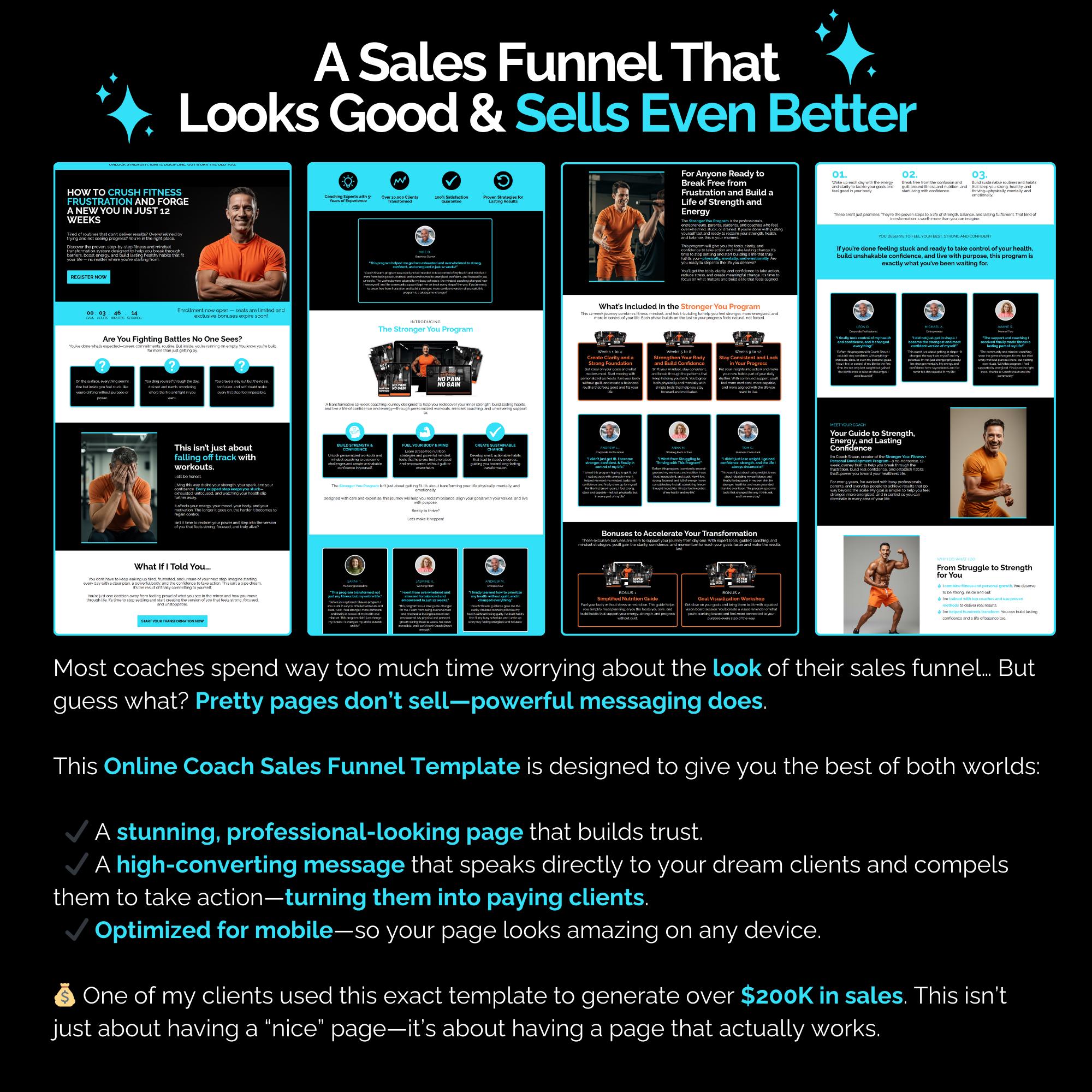 Course Sales Page Template Systeme.io | Coach Sales Page Website ...