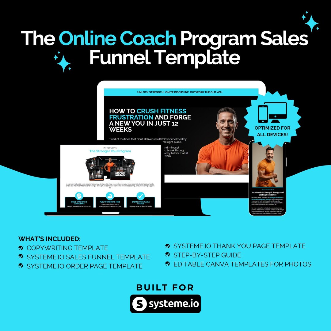 Coach Sales Funnel Template | Landing Page Sales Funnels Website ...