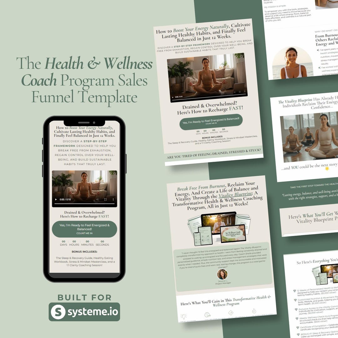 Systeme.io Funnel Template I Course Sales Funnel Template | Website ...