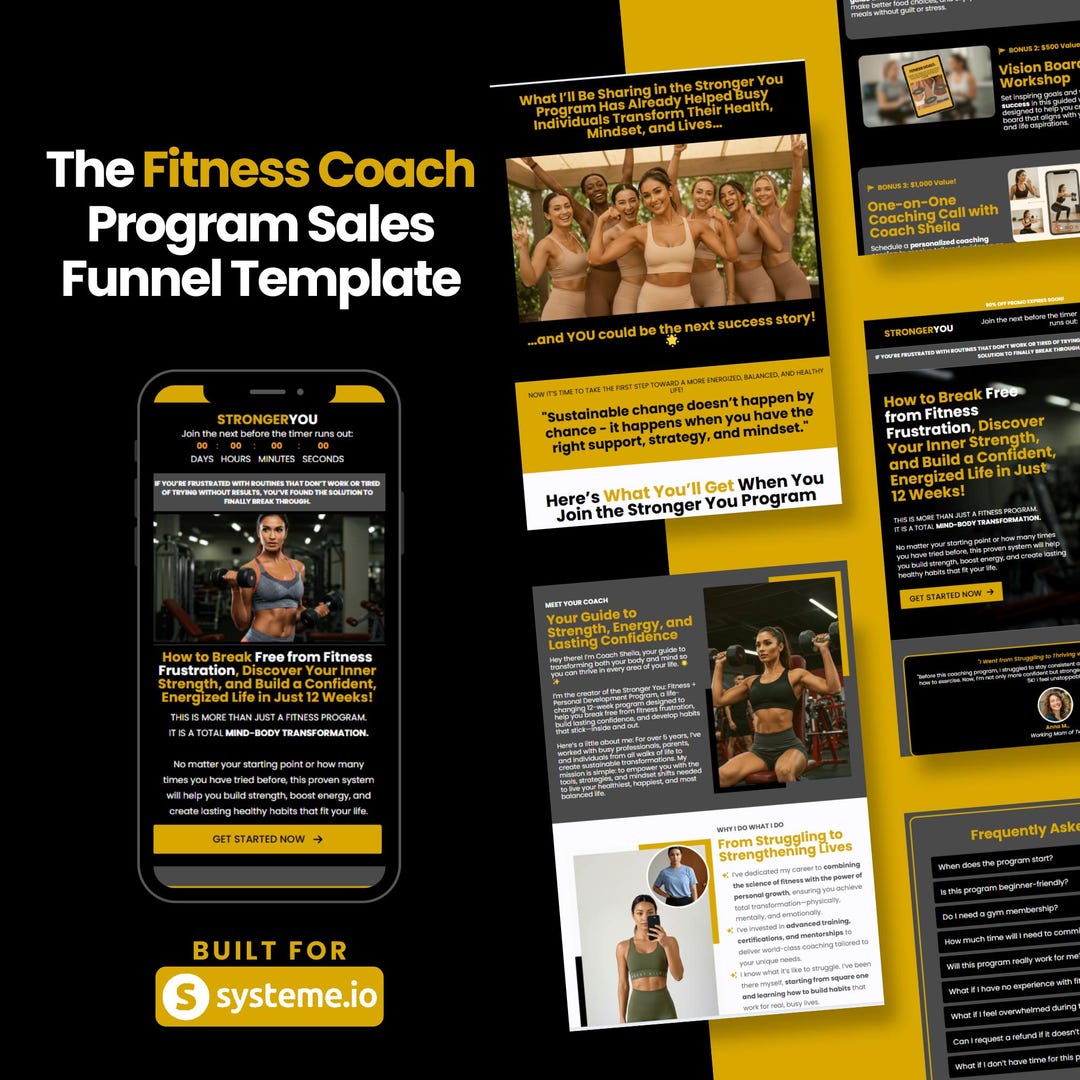 Systeme.io Funnel | Sales Funnel Templates | Fitness Sales Funnel ...