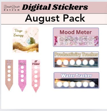August Digital Sticker Pack - Etsy