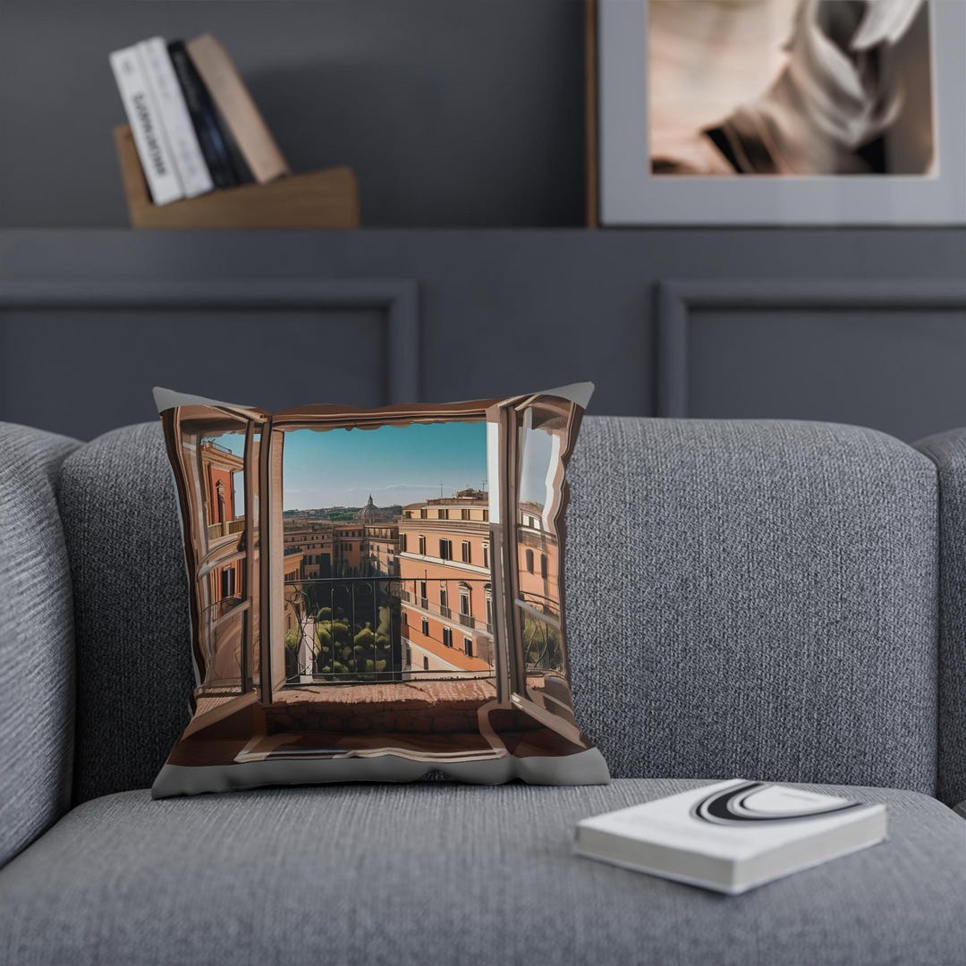 City of Roma Cushion, Rome Italy Decor, Italian Cityscape Pillow ...