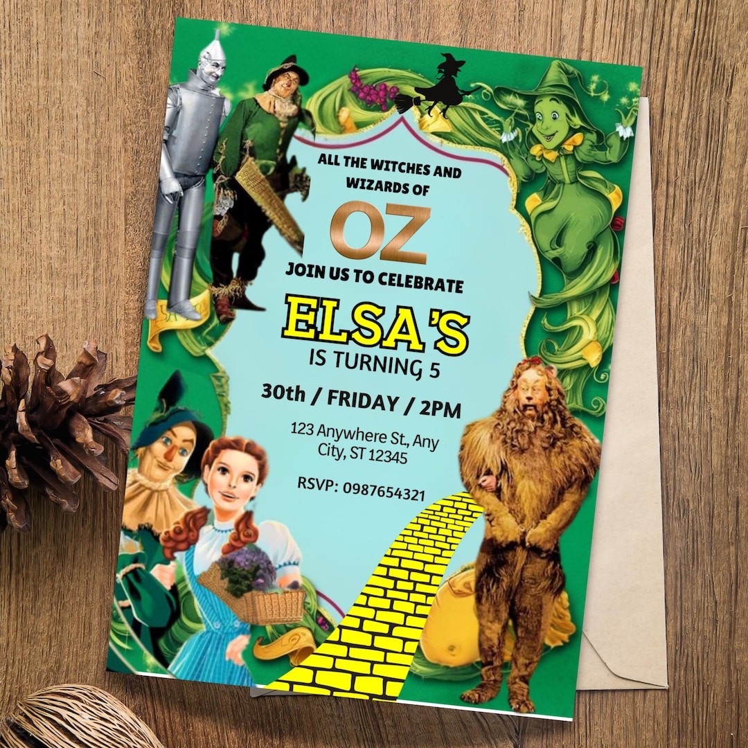 Wizard of Oz Birthday Invitation | Witches & Wizards Magical School ...