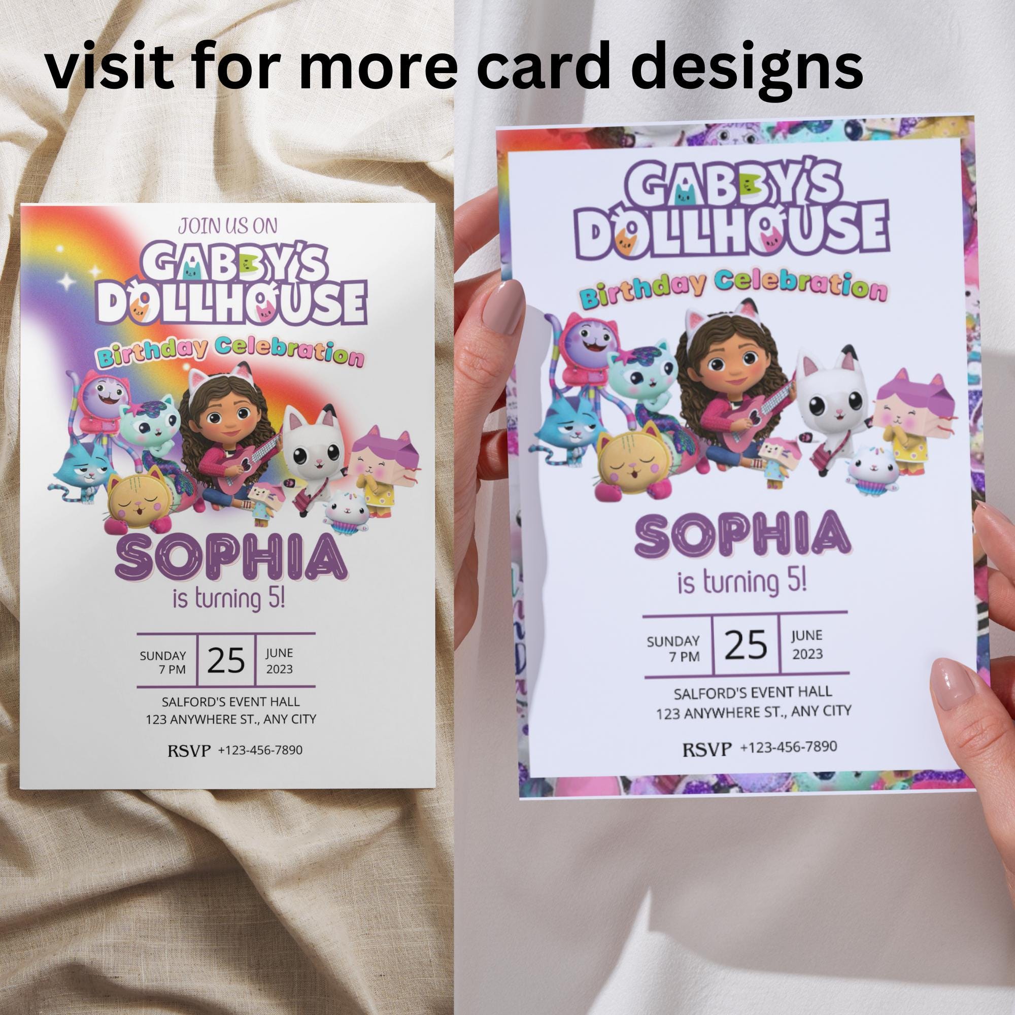 Editable Gabby’s Dollhouse Invitation | Instant Download | Customizable ...