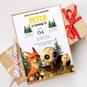 The Wild Robot Birthday Editable Party Invitation, Wild Robot Digital ...