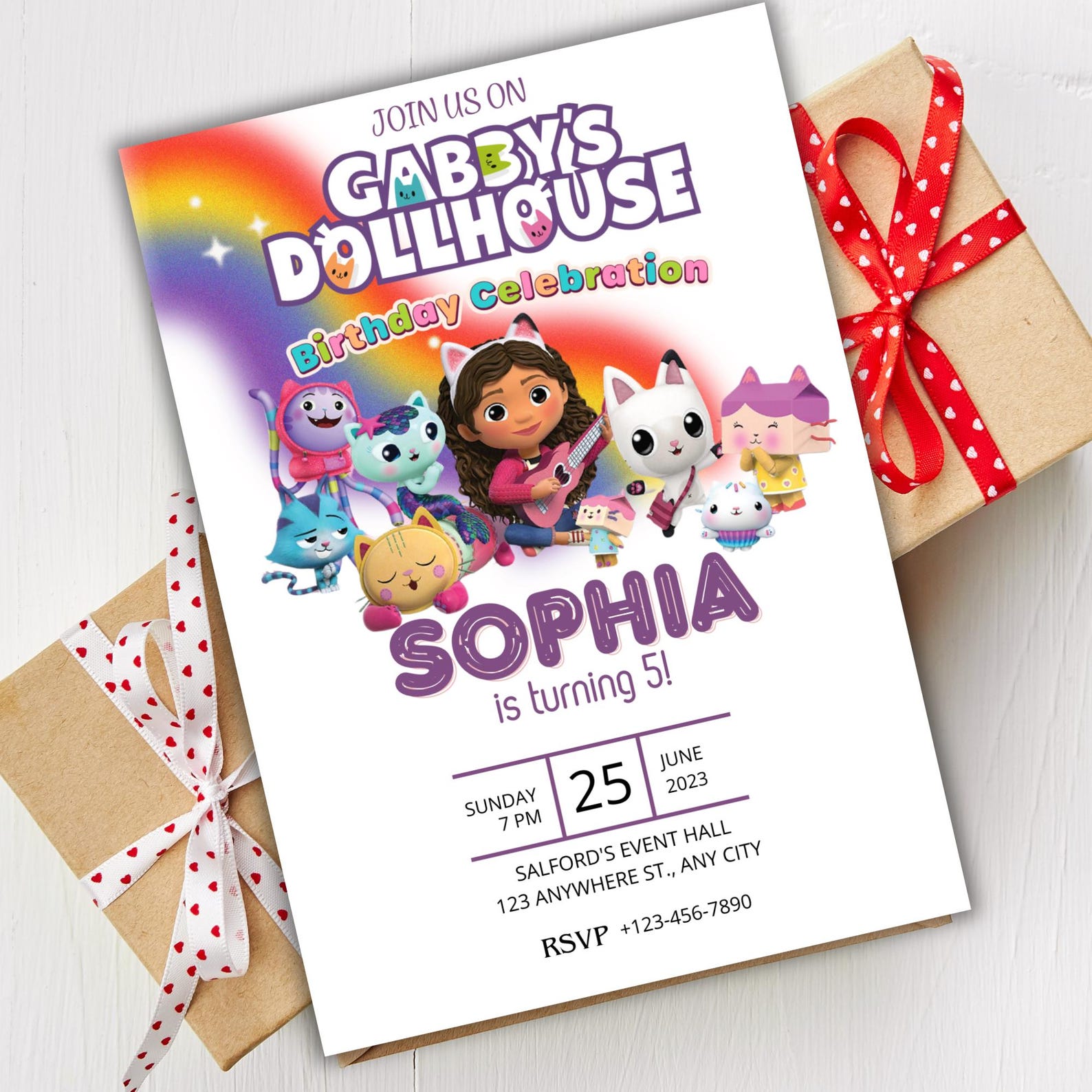 Editable Gabby's Dollhouse Birthday Invitation | Instant Download ...