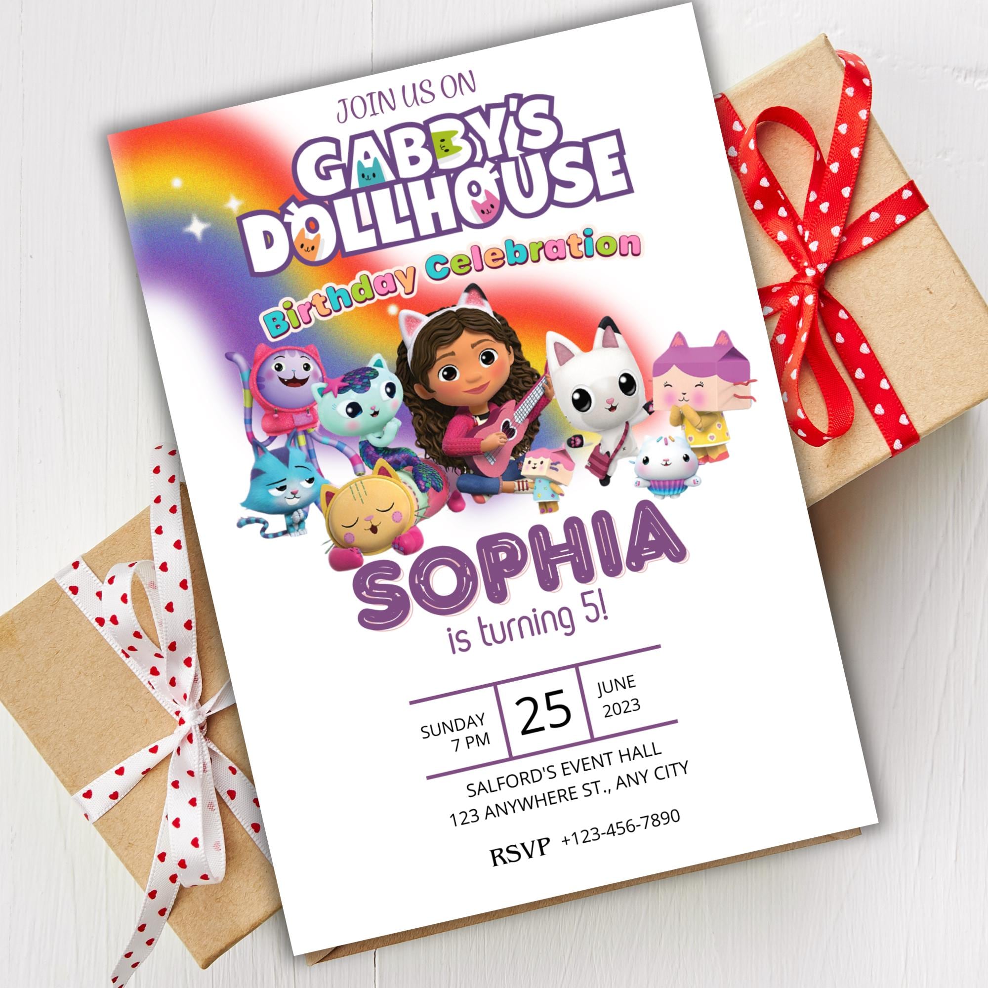 Editable Gabby's Dollhouse Birthday Invitation | Instant Download ...
