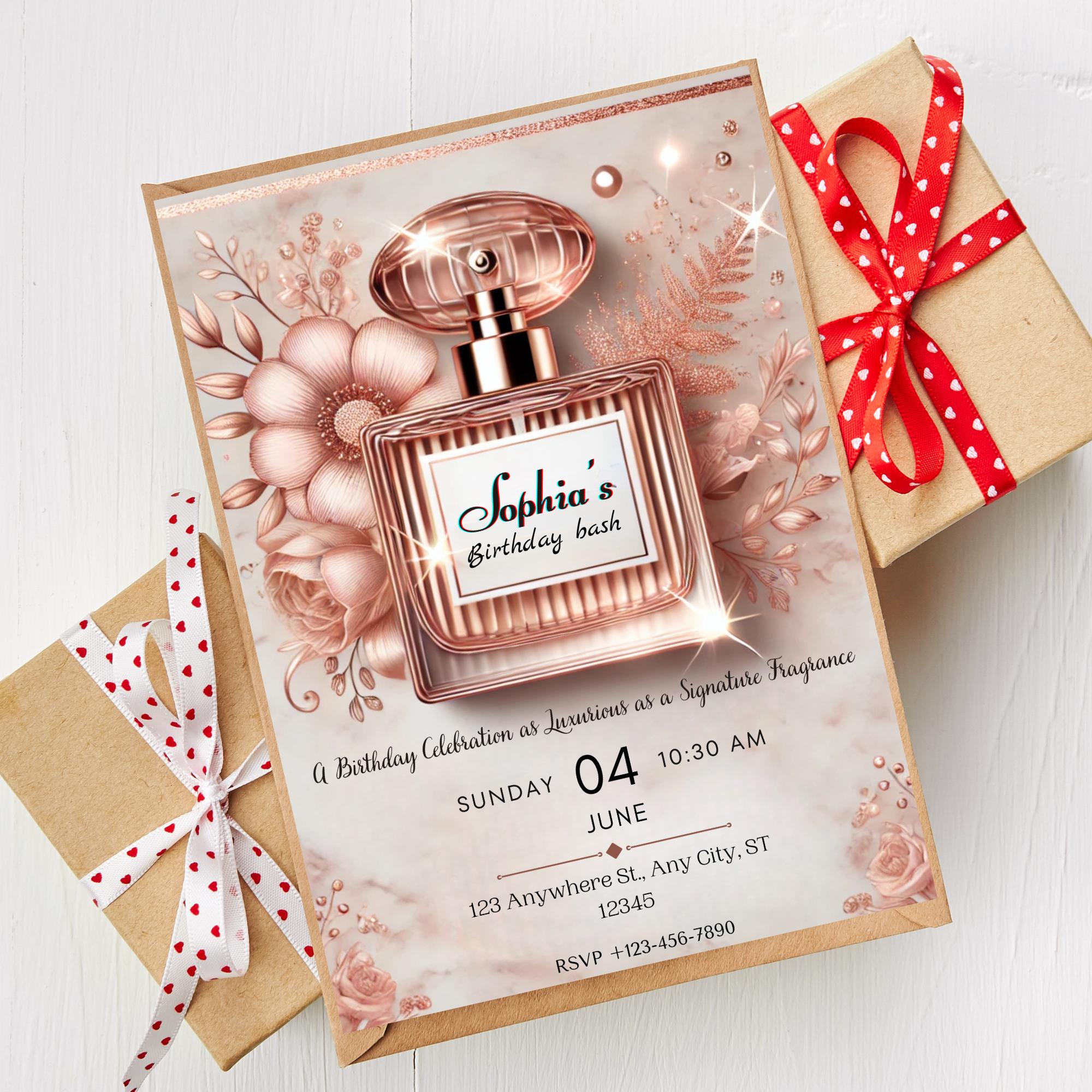 Luxury Perfume No. 5-inspired Sweet 16 Editable Invitation – Editable ...