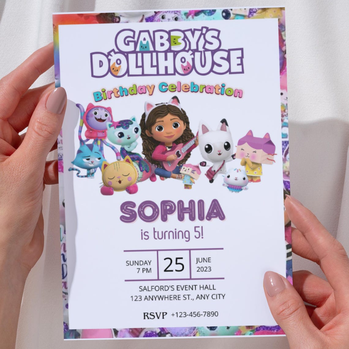 Editable Gabby's Dollhouse Birthday Invitation | Instant Download ...