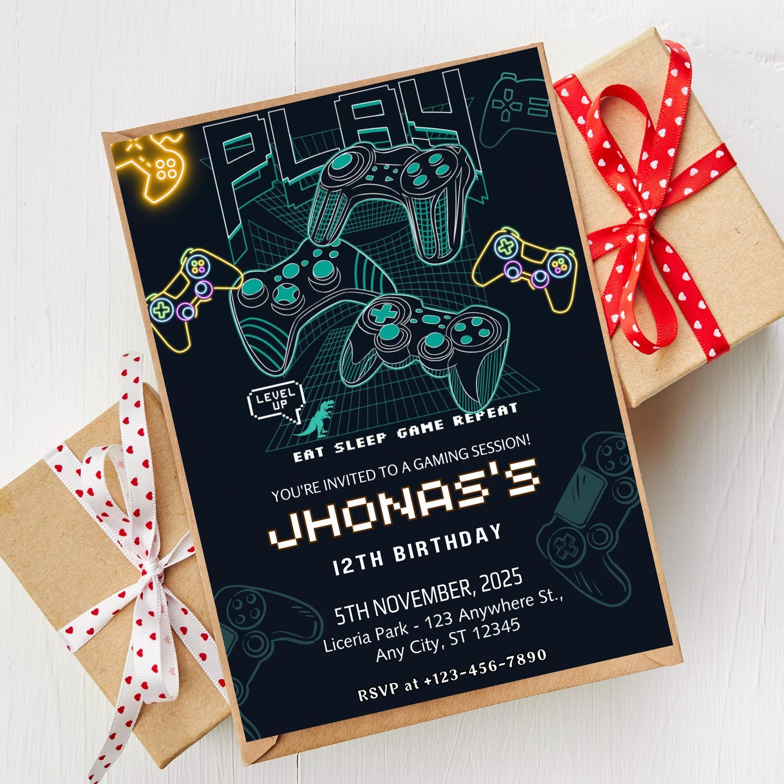 Editable Video Game Birthday Invitation Template, Video Game Invitation ...