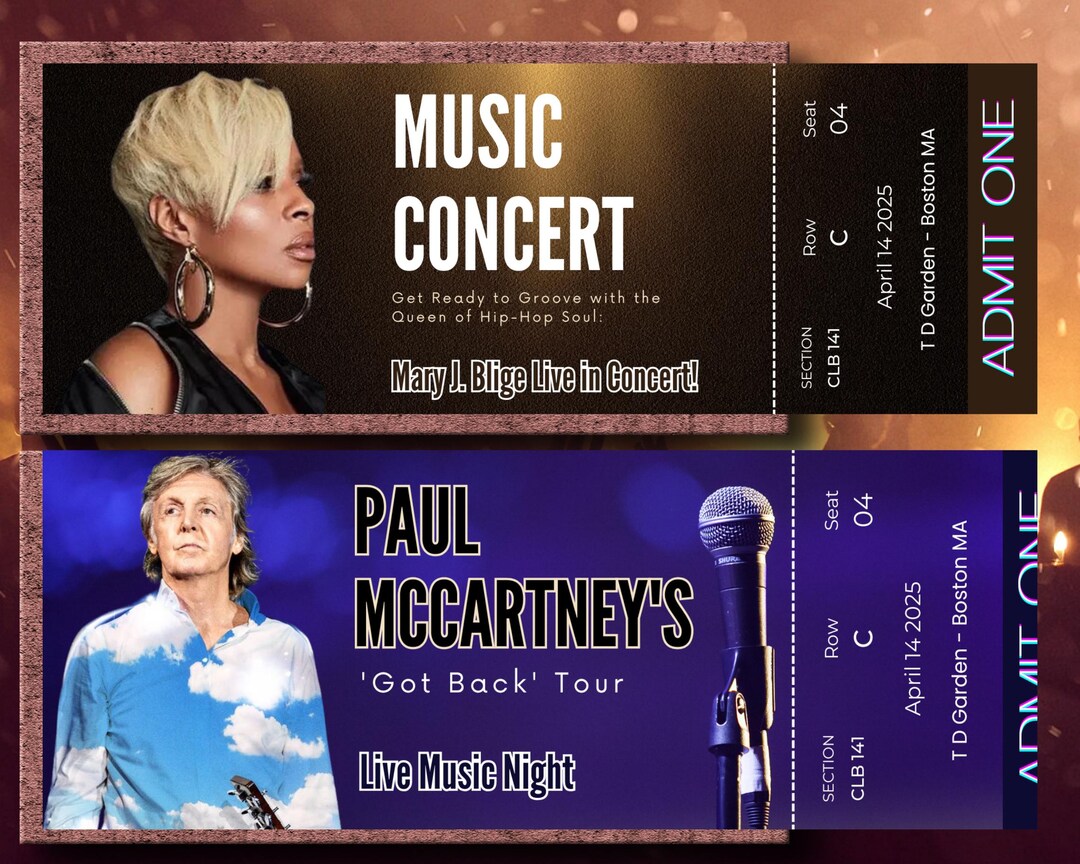 Editable Concert Ticket Template: Custom Event Invitation (digital ...