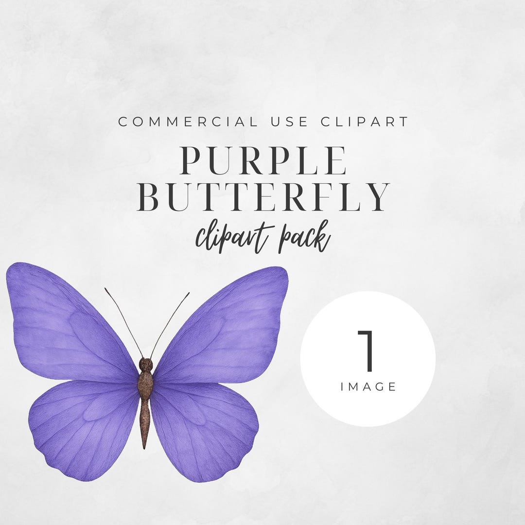 Purple Butterfly Clipart PNG for Spring Decor, Kids Crafts, Invitations ...