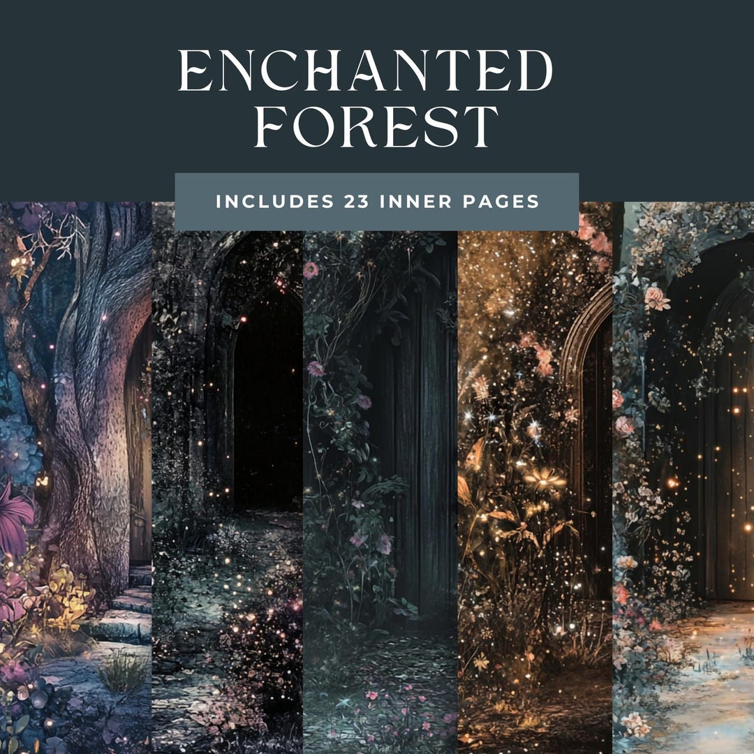 Enchanted Forest Digital Paper Pack 12x12 | 23 Fantasy Woodland ...