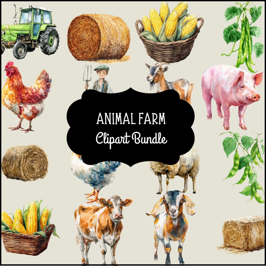 Farm Animal Clipart Pack, 300 DPI, Transparent PNG, 36 Images ...