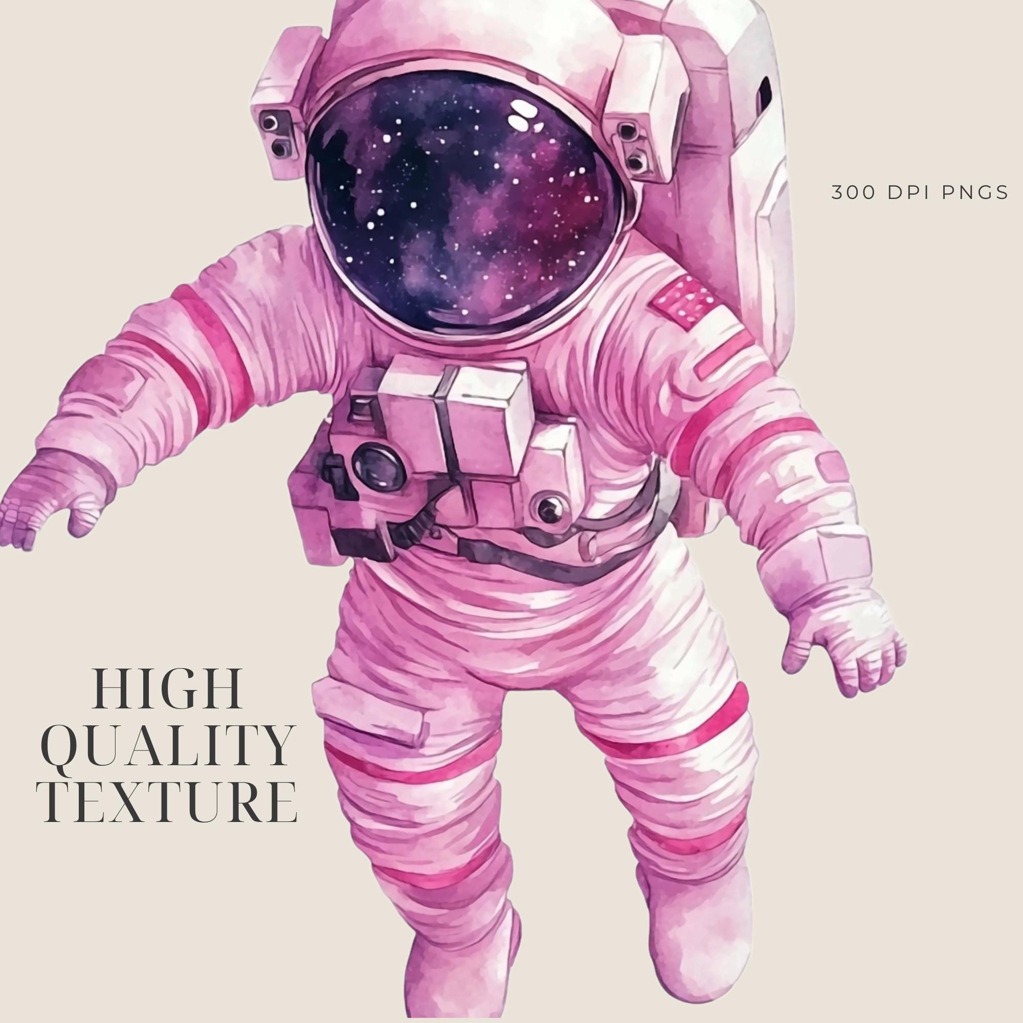 Pink Space Clipart Pack- 300 DPI - PNG - Transparent Background ...