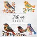 Folk Art Bird Clipart Set, Colorful Decorative Bird PNG, Watercolor ...