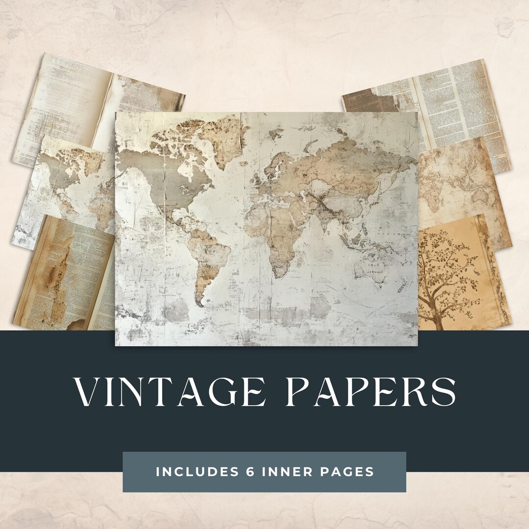 Vintage Genealogy Digital Paper Pack – 6 Printable 11x8.5” Pages ...