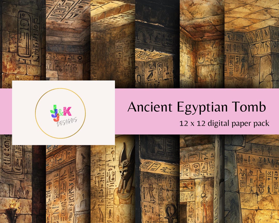 Ancient Egyptian Tomb Digital Paper Pack – 12x12” Watercolor Textures ...