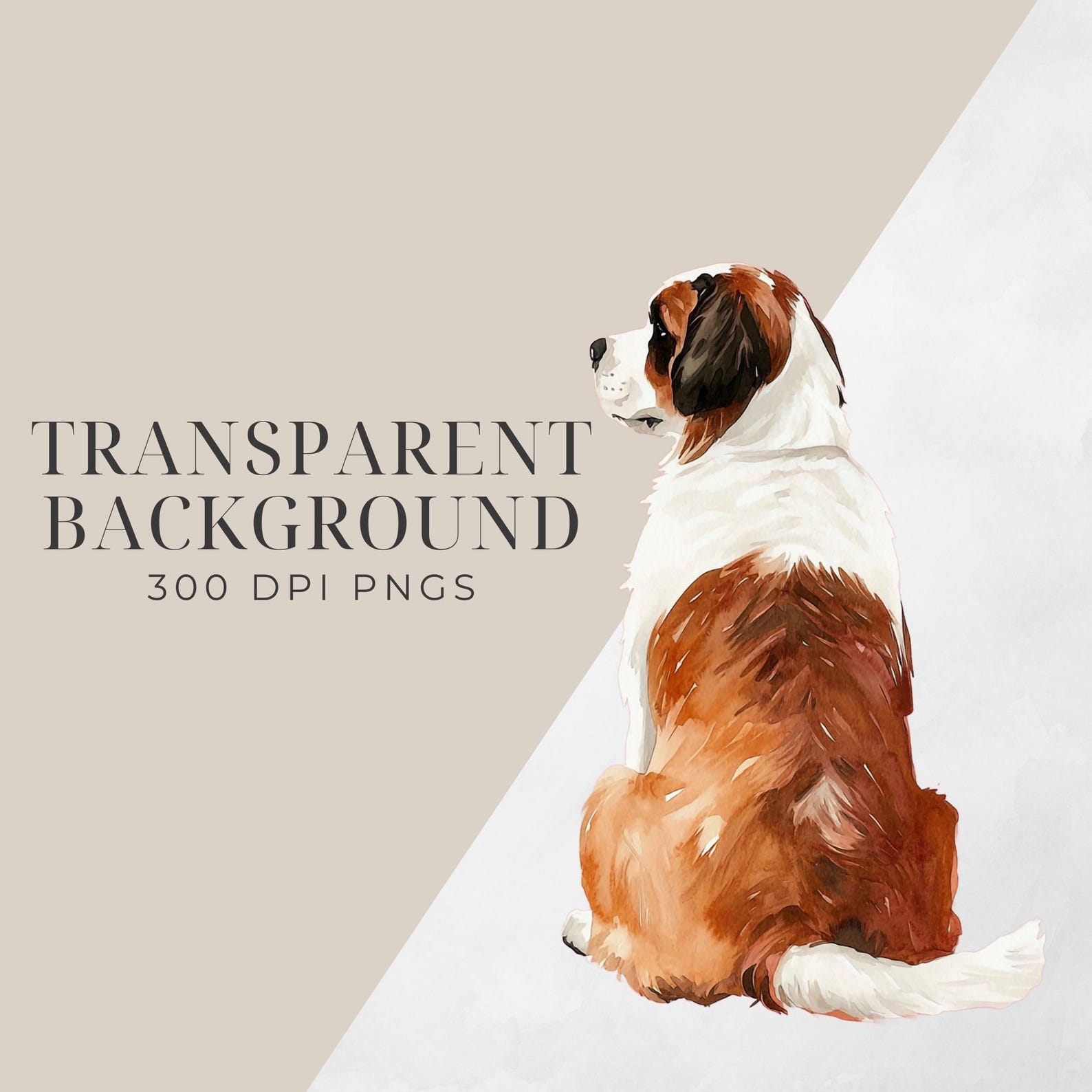 Watercolor Dogs From Back View, Dog Breed Clipart, Dogs From Behind ...