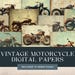 Vintage Motorcycle Digital Paper Pack | 13 High-res 12x12 Backgrounds ...