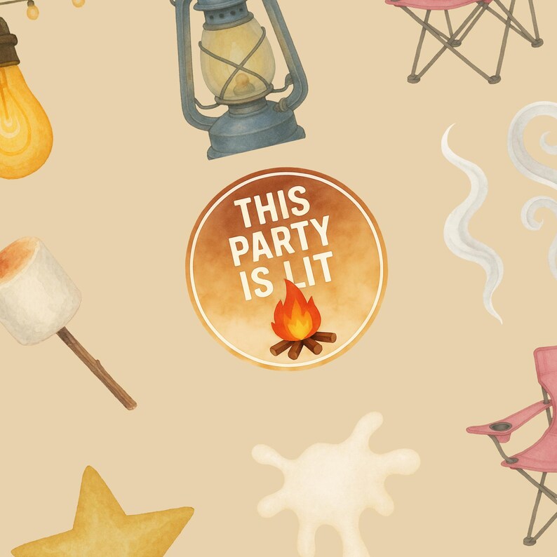 Bonfire Clipart , Camping Fire Clip Art, S’mores PNG, Campfire Graphics ...