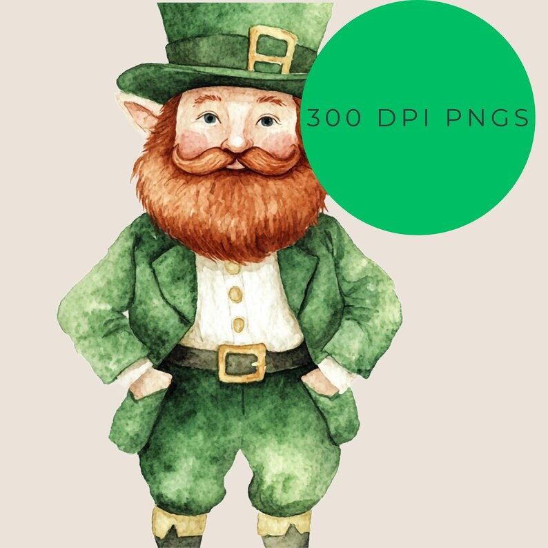 Watercolor Leprechaun Clipart, St Patricks Day Png, Watercolor, St ...