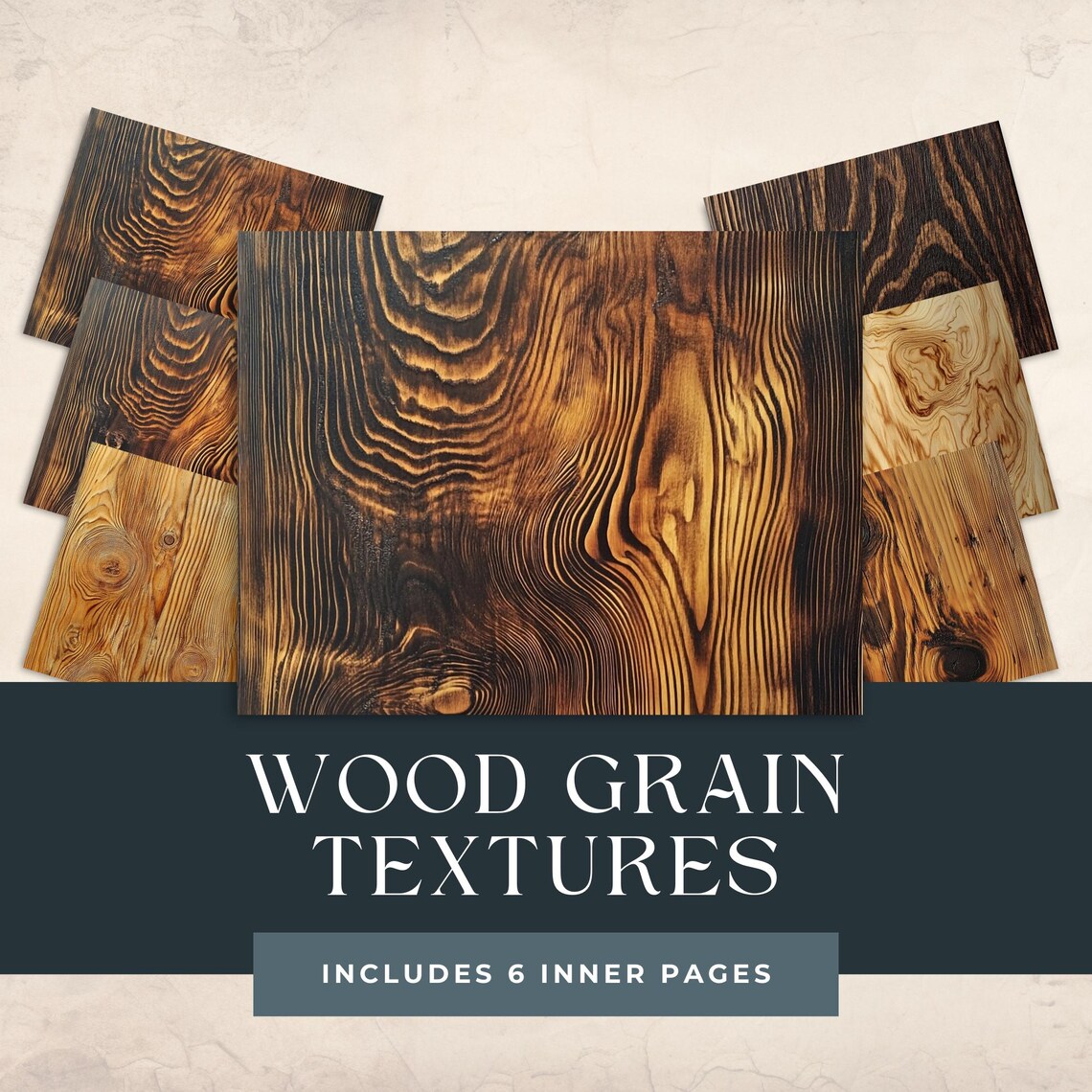 Wood Grain Texture Digital Paper Pack | 6 High-res 12x12 Backgrounds ...