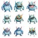 Cartoon Monsters Clipart Pack- 300 DPI - PNG - Transparent Background ...