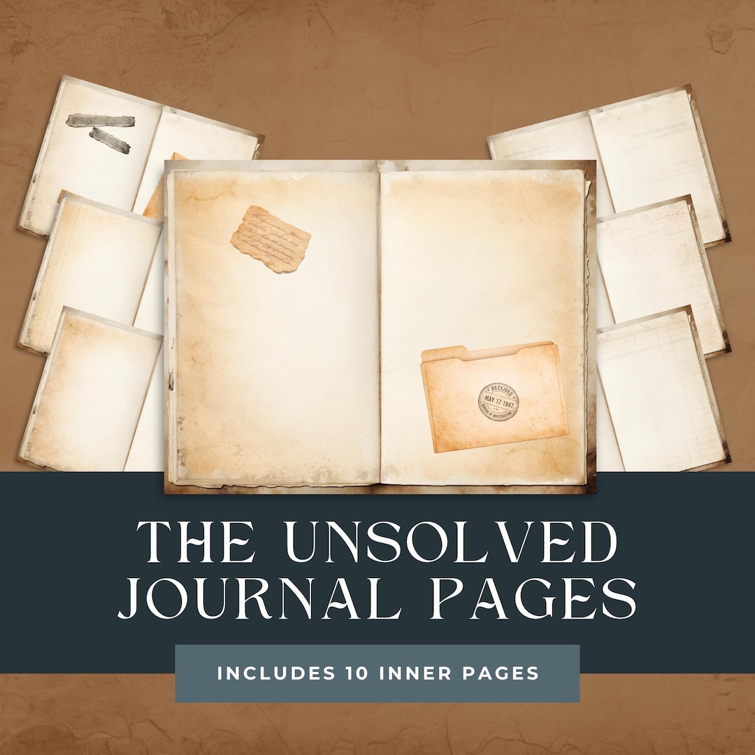Unsolved Mystery Journal Pages, True Crime Digital Paper, Instant ...