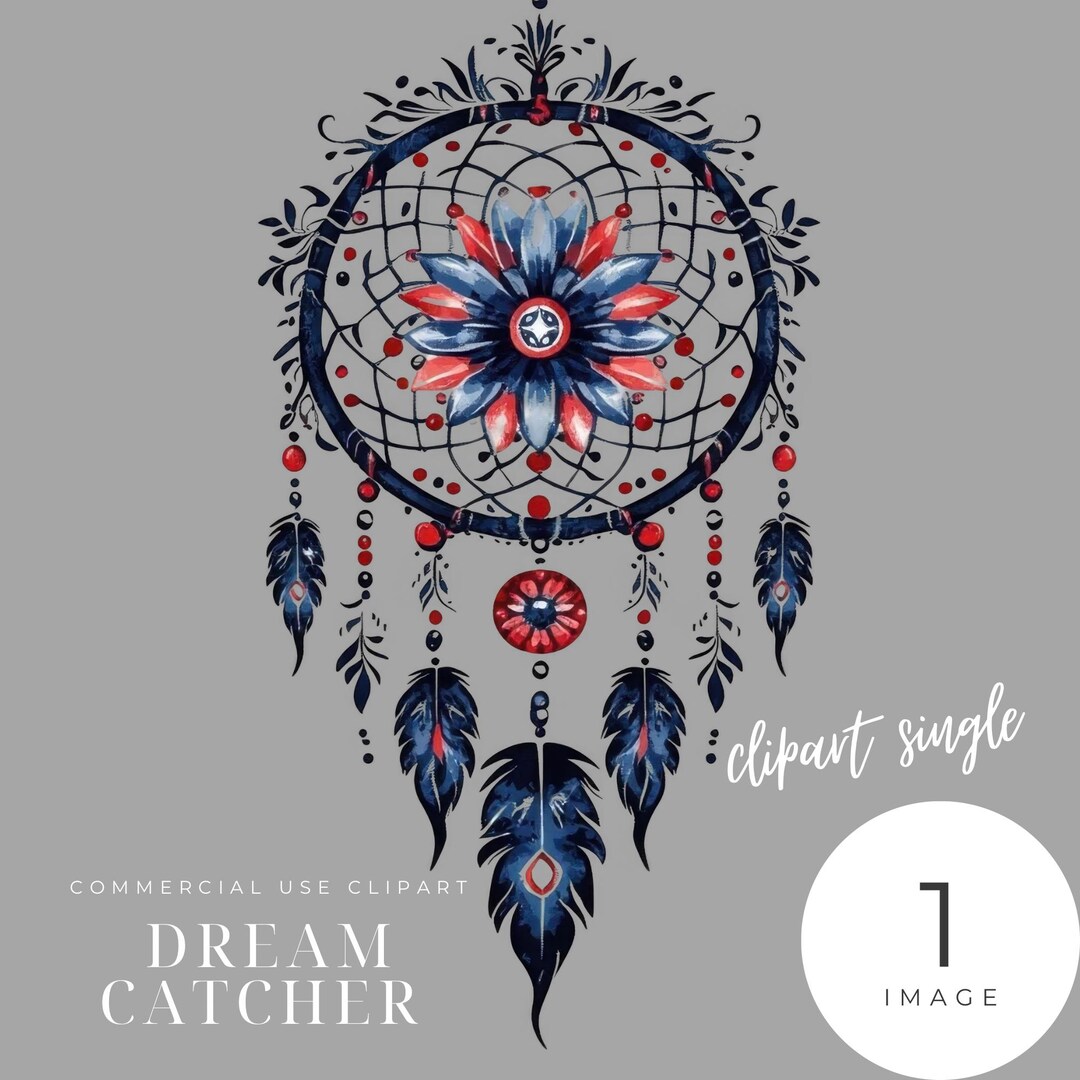Boho Dreamcatcher Clipart, Watercolor Dream Catcher PNG, Tribal Feather ...