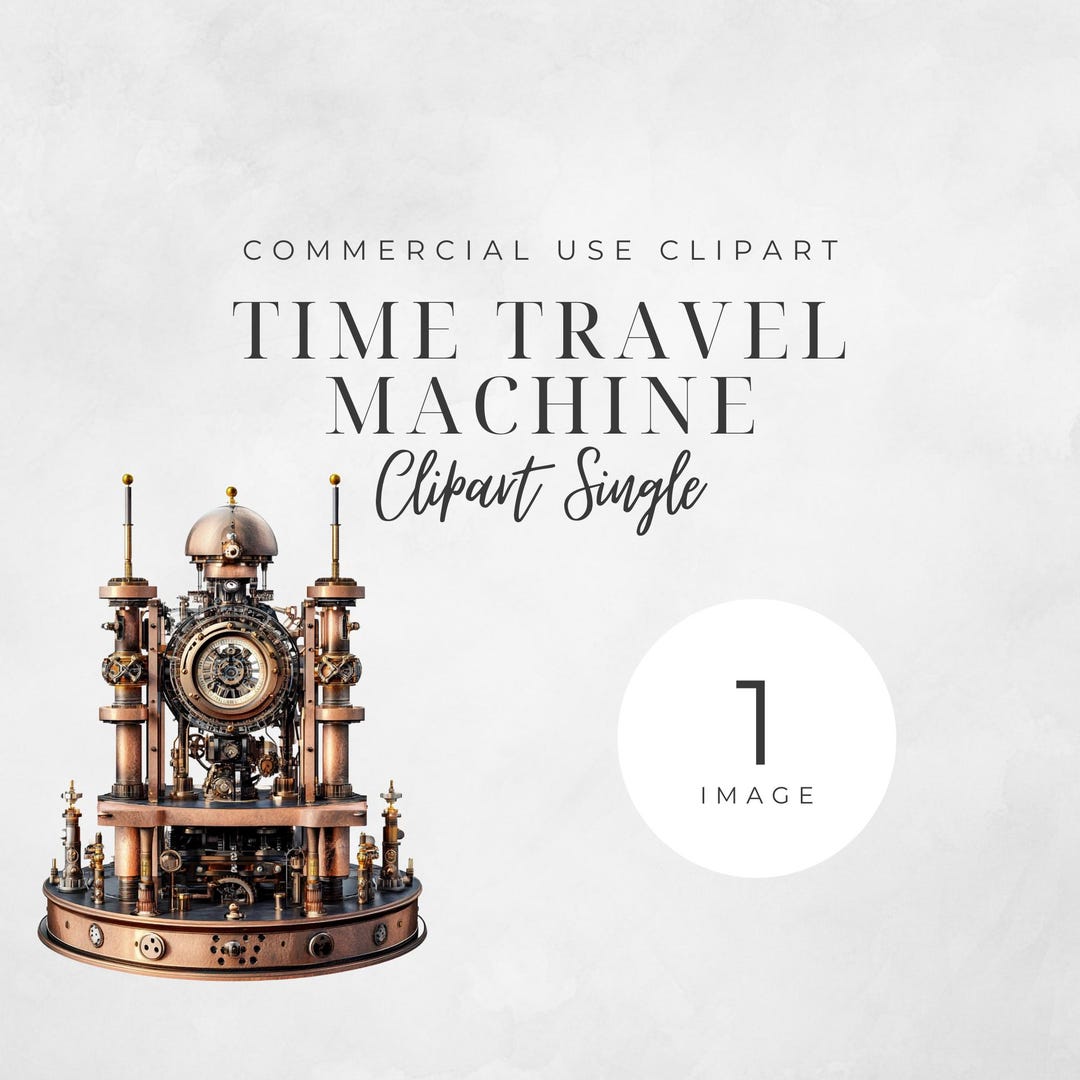 Time Travel Machine Clipart Single Image. 300 DPI, PNG, Transparent ...