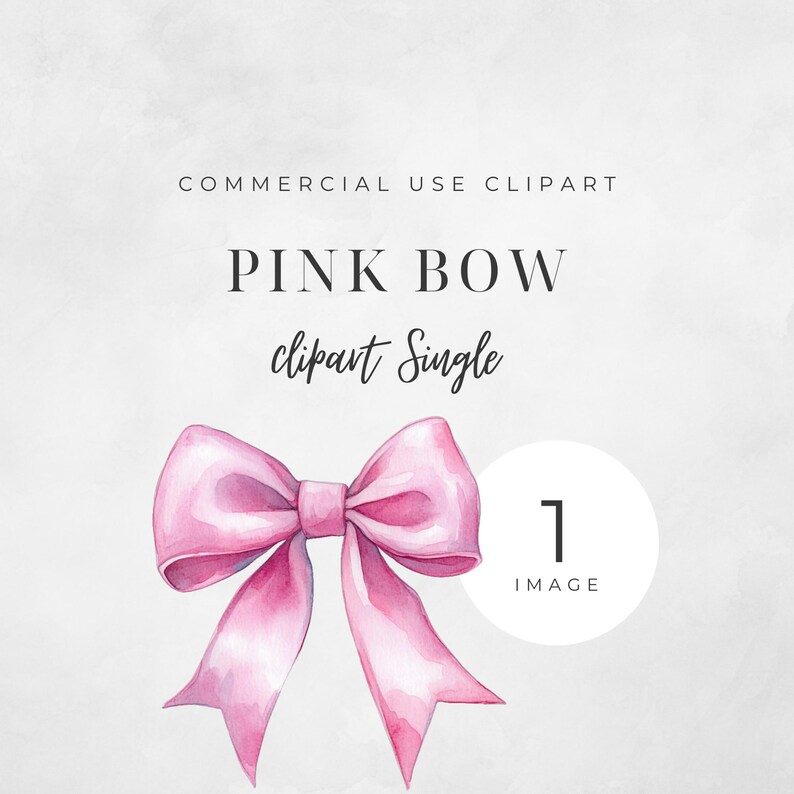 Pink Bow Clipart Single. 300 DPI, PNG, Transparent Background ...