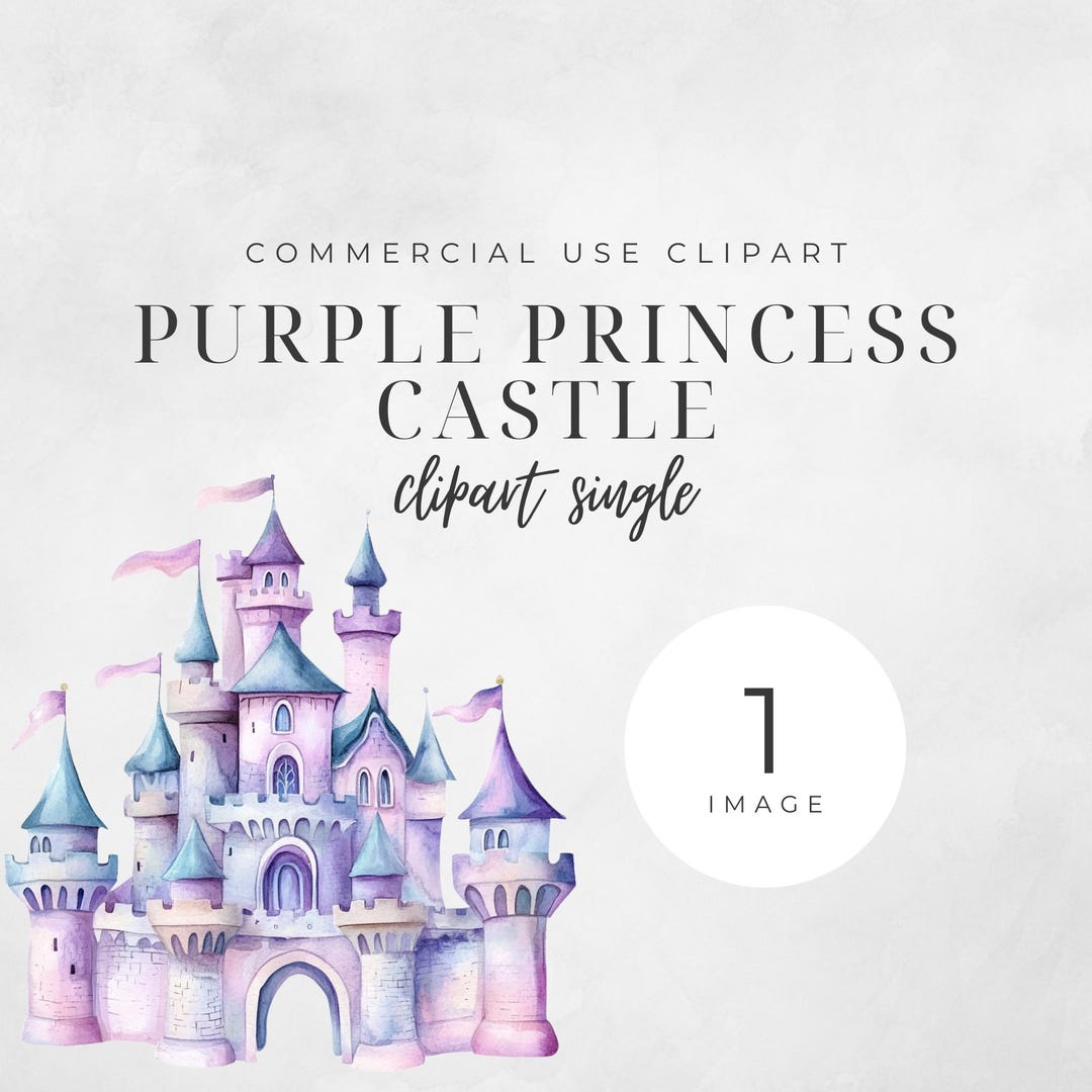 Purple Princess Castle Single Image. 300 DPI, PNG, Transparent ...