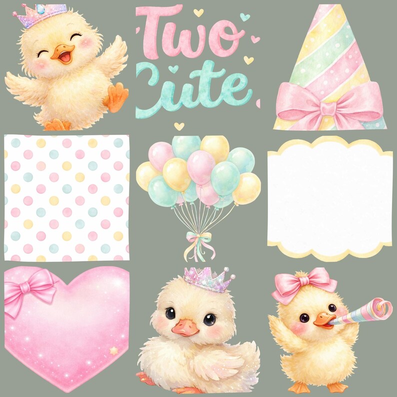 Duck Kids Clip Art Pack, Duck Duck Deuce Theme, Instant Download ...