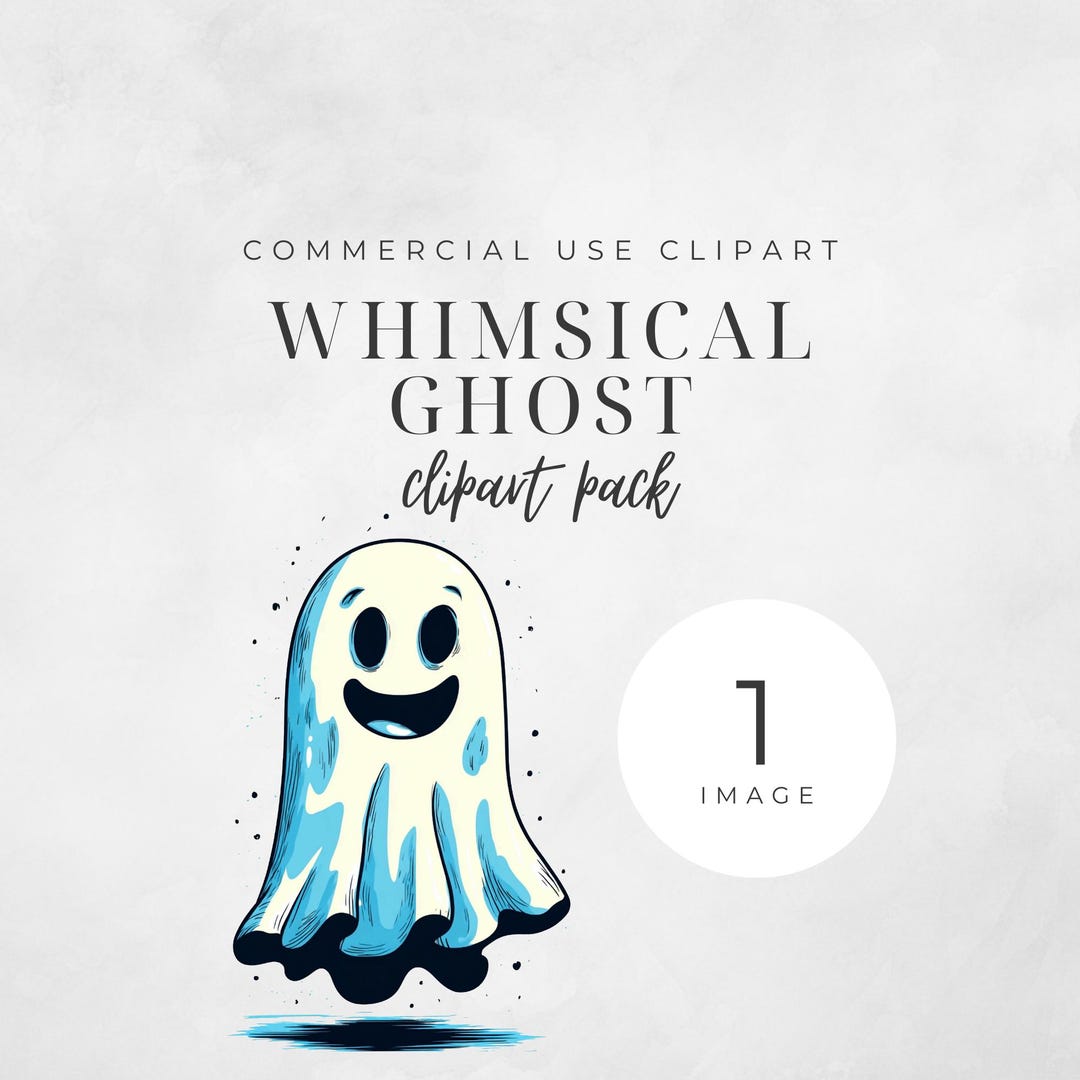 Whimsical Ghost Clipart, Halloween PNG, Spooky Digital Art (300dpi) - Etsy