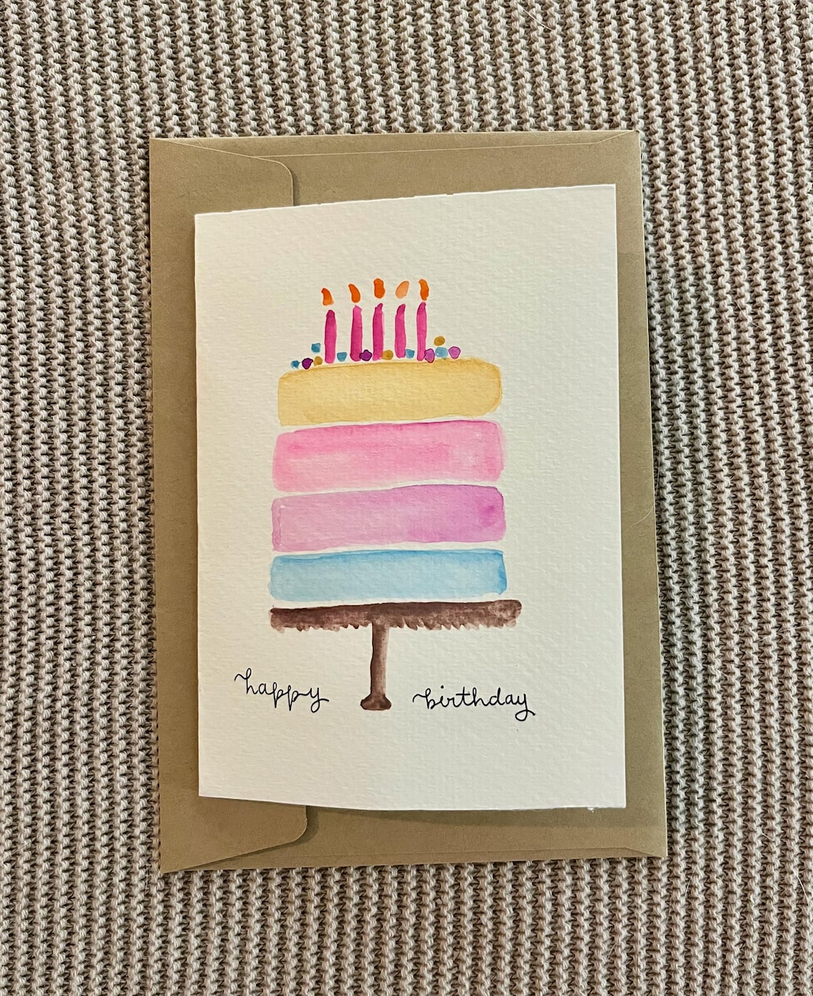 Watercolor Birthday Cards set of 4 - Etsy