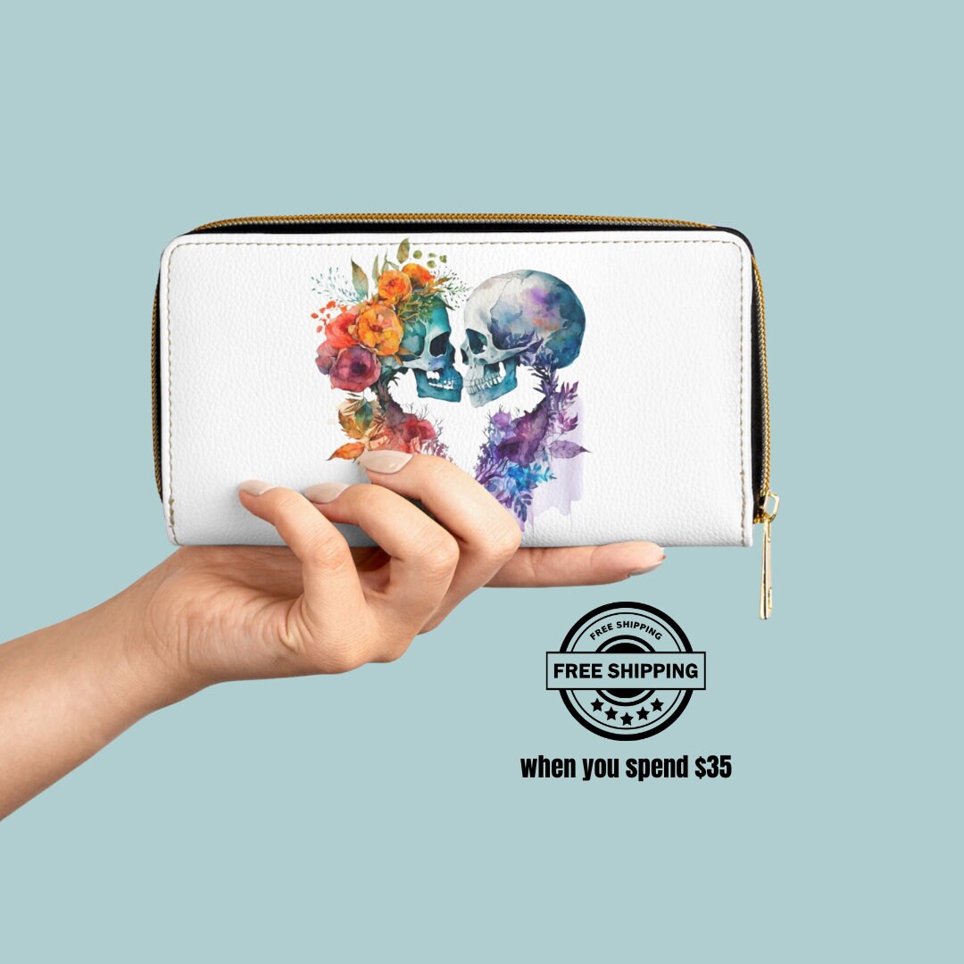 Eternal Love Skeletons Zipper Wallet Gift for Skeleton Lover Zippered ...