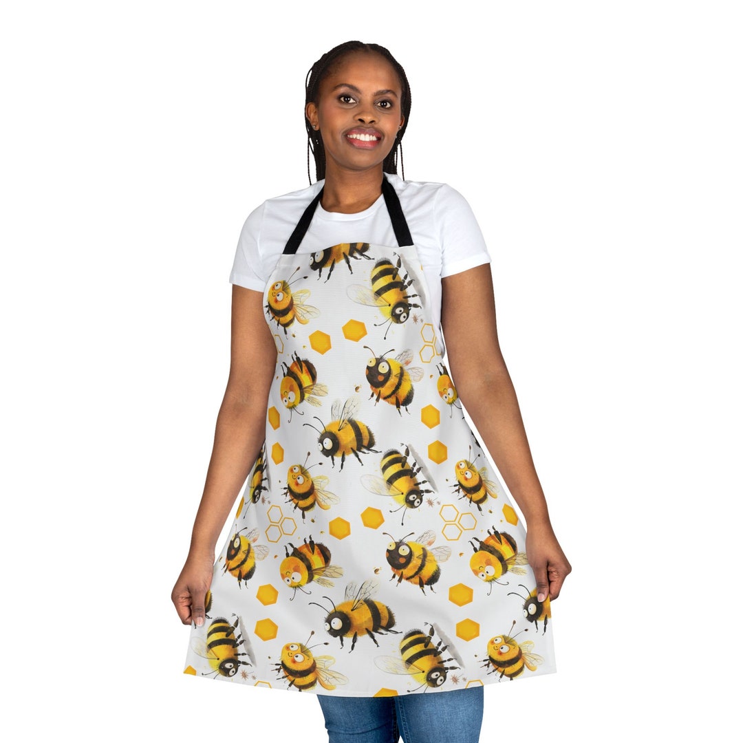 Apron With Friendly Bumble Bees Pattern Great Cooking Apron Gift for ...