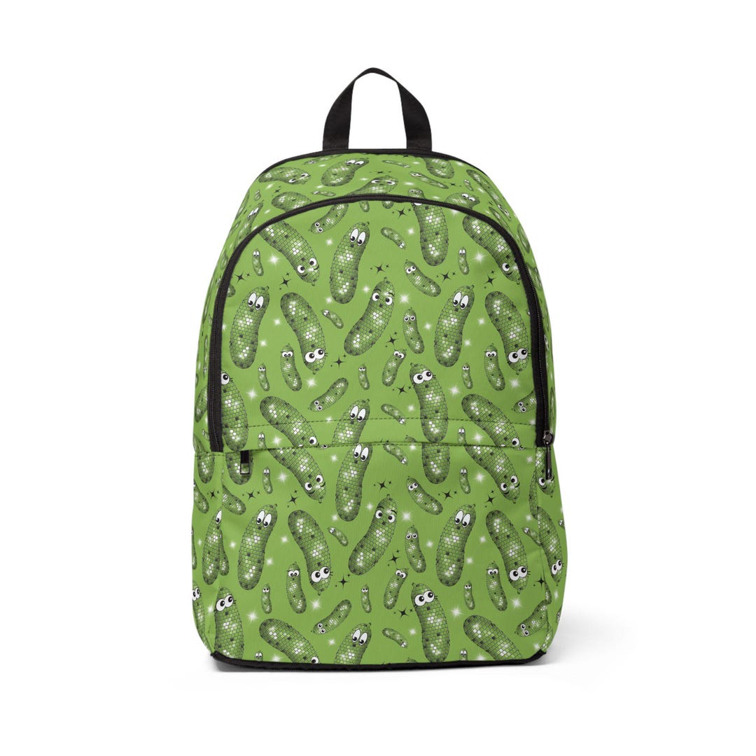Disco Pickle Print Backpack, Fun School Bag, Unique Travel Backpack ...