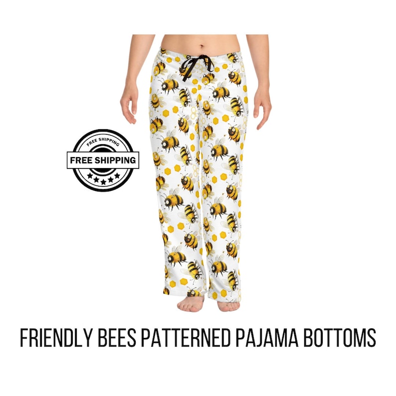 Bumble Bees Women's Pajama Pants for Bee Keeper Cute Bees Lounge Wear ...