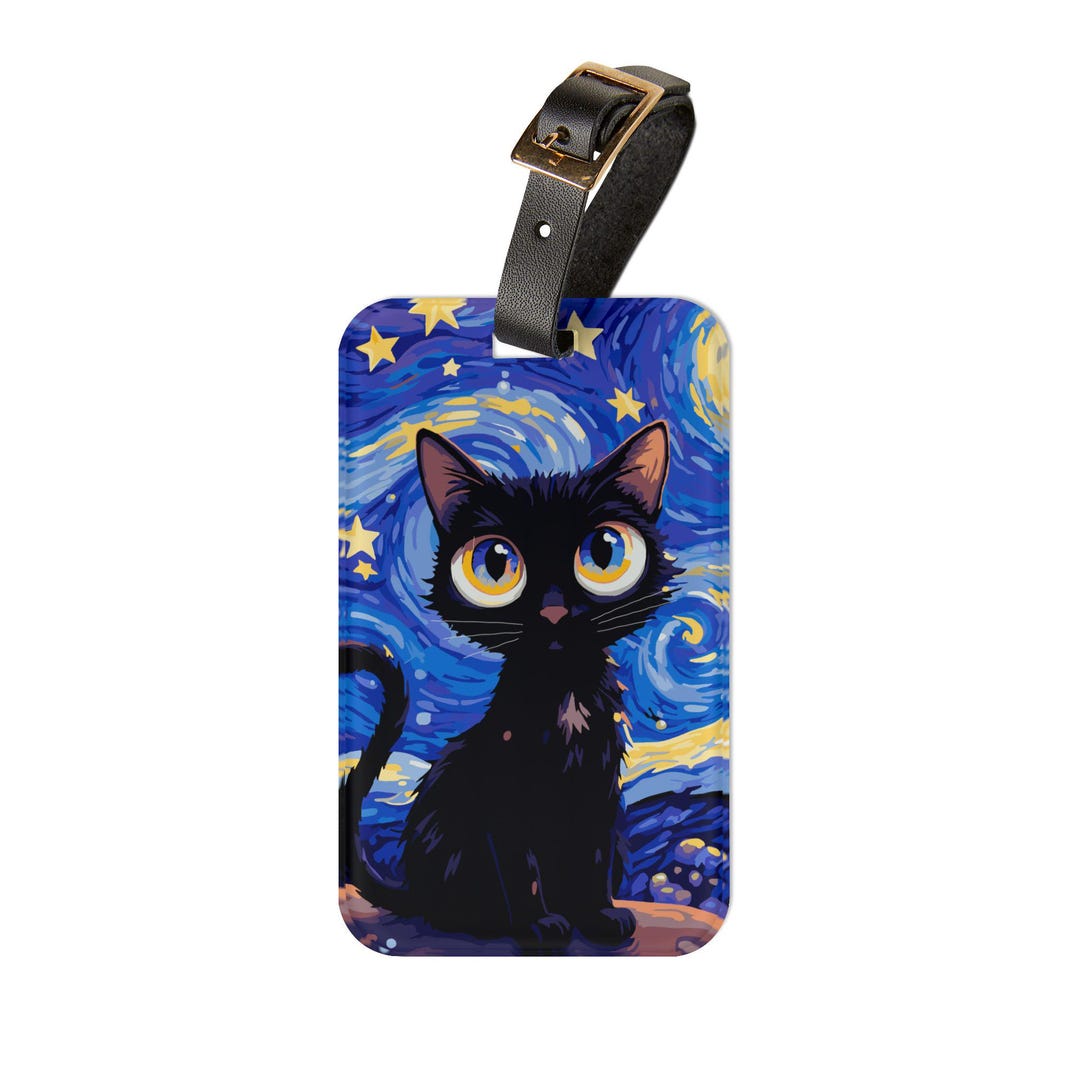 Starry Night Black Cat Luggage Tag | Night Sky Cat Travel ID - Etsy