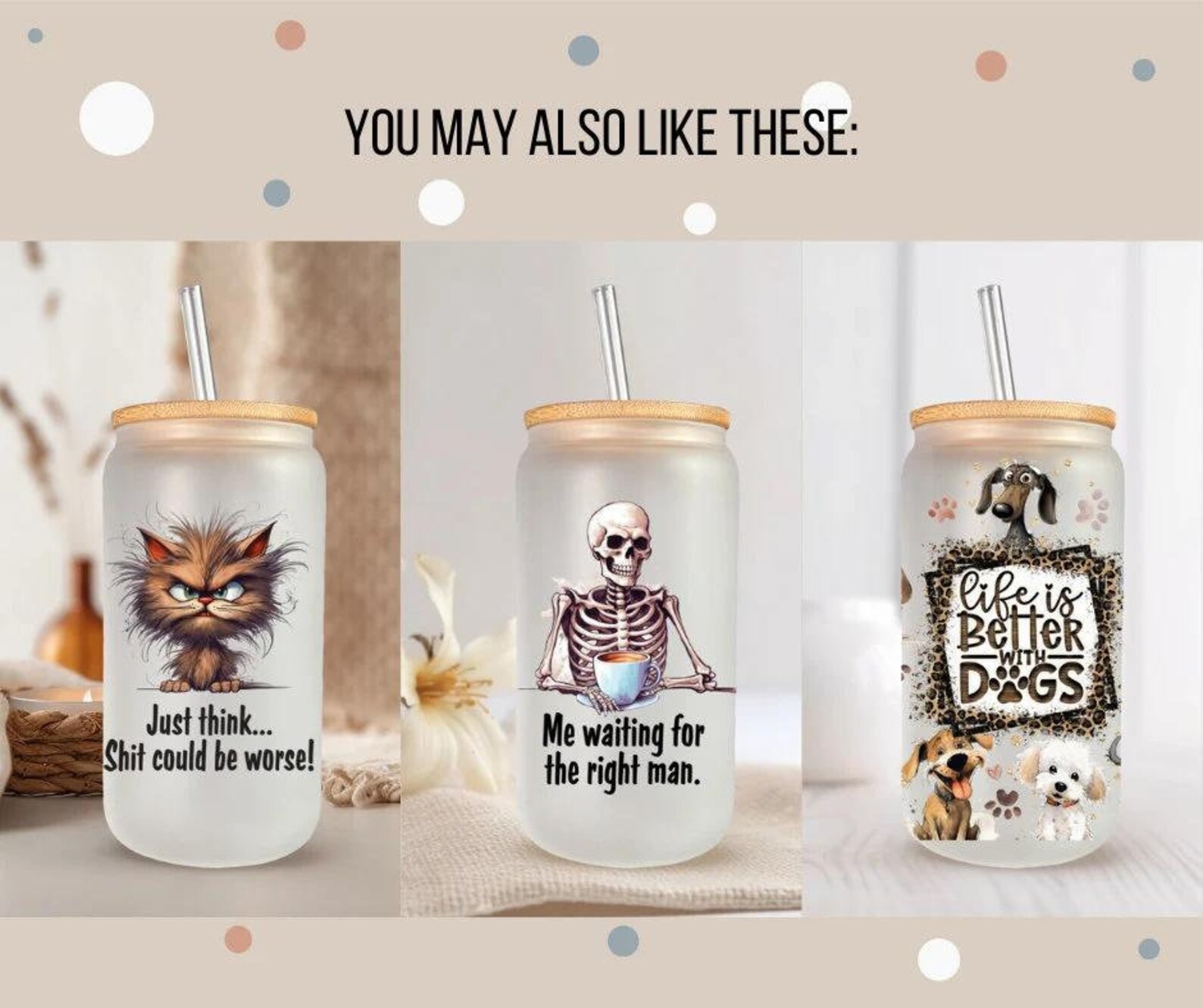 Funny Cow Design Iced Coffee Cup 16oz Frosted Glass Tumbler With Lid ...