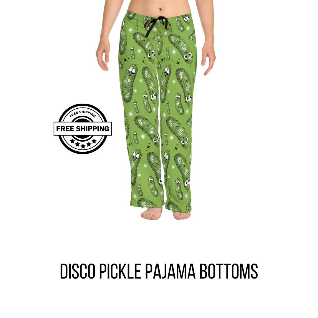 Disco Pickle Women's Pajama Pants Gift for Her Fun Lounge Bottoms Cute ...
