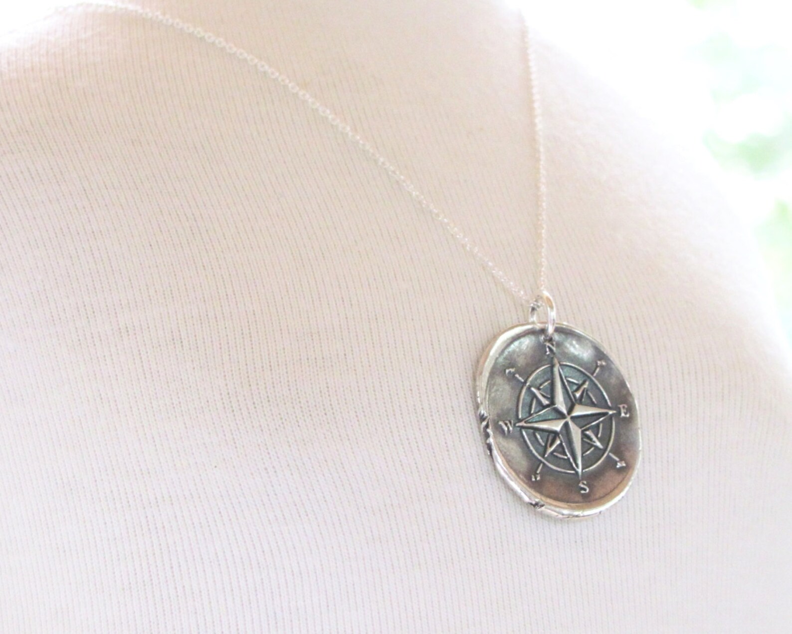 Compass Rose Necklace Hand Made From Fine Silver Sterling - Etsy
