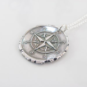 Compass Rose Necklace Hand Made From Fine Silver Sterling - Etsy