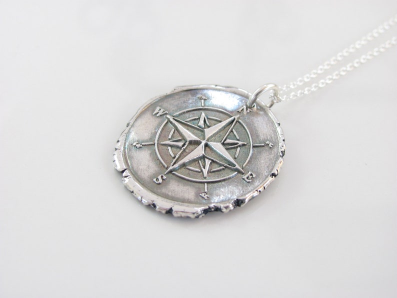 Compass Rose Necklace Hand Made From Fine Silver Sterling - Etsy